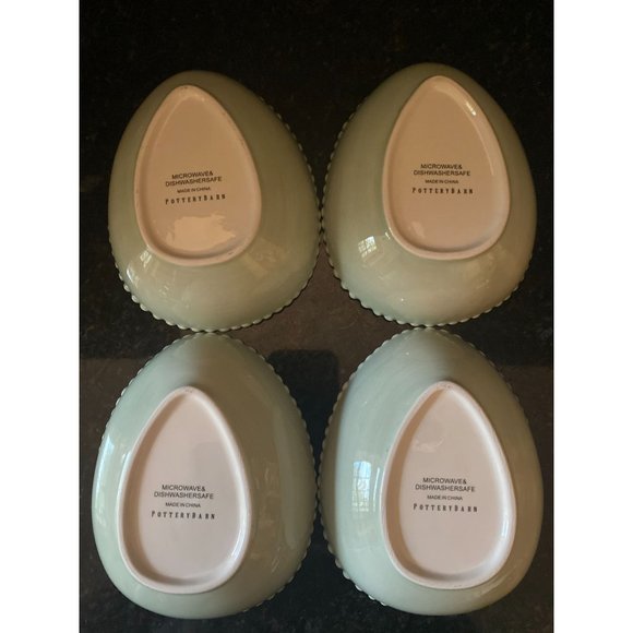 Pottery Barn | Dining | Pottery Barn Mint Green Scalloped Egg Shaped ...